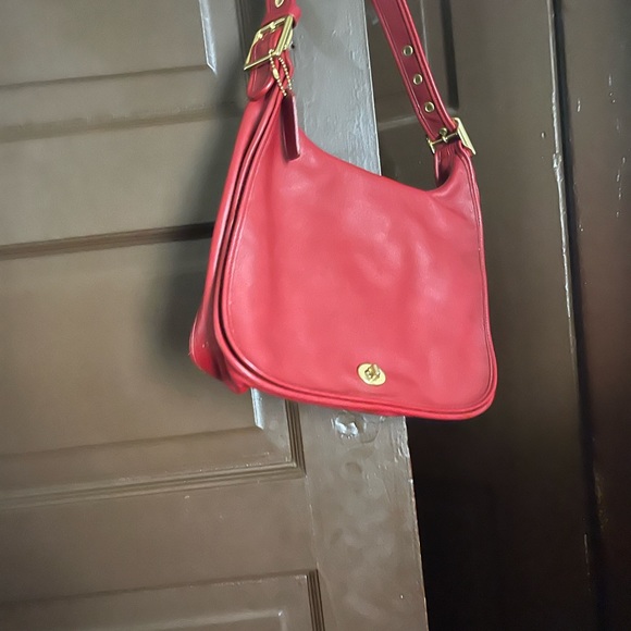 Coach | Bags | Red Coach Vintage Shoulder Bag | Poshmark